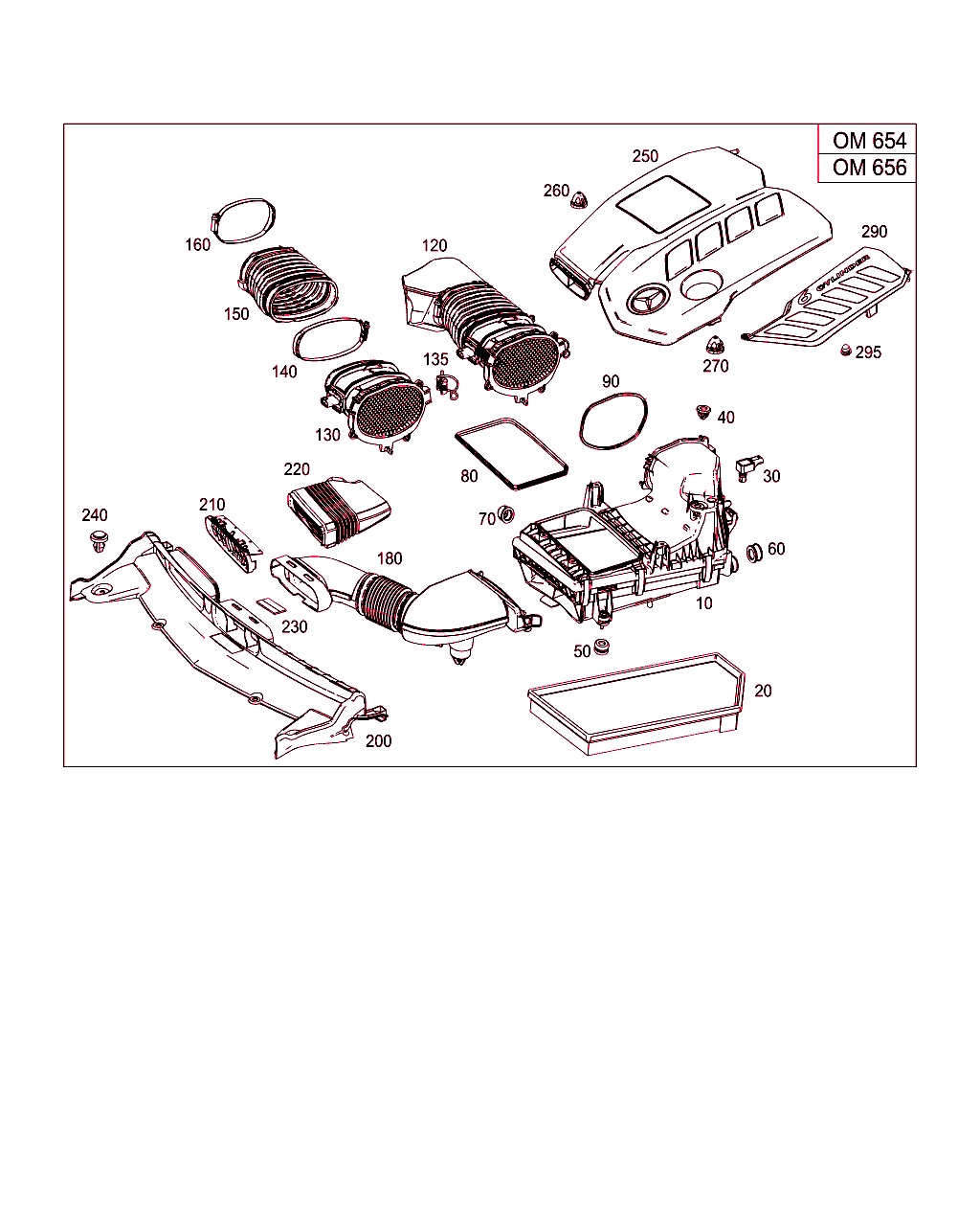Air intake,diesel vehicles - Mercedes-Benz E-class, E 220 D - Amayama